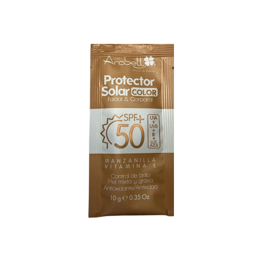 SACHET SACHET PROTECTOR SOLAR FACIAL Y CORPORAL COLOR 10G- AROBELL ...